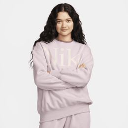 Nike Sportswear Phoenix Fleece Oversize-Damen-Sweatshirt mit Logo und Rundhalsausschnitt - Lila