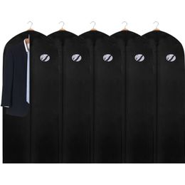 5x Kleidersack Kleidersäcke Schutzhülle mit Schuhtasche Kleiderhülle Kleiderschutz Dicker Vliesstoff mit PE-Folie 150 x 60cm - HENGDA