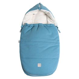 Kaiser Naturfellprodukte Babyschalen-Fußsack "Jersey Hood" in Blau - (L)80 x (B)40 cm