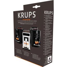 Krups XS5300 Pflegeset (14-St. 10 Reinigungstabs, 2 Entkalker, 1 Filterkartusche, 1 Teststreifen), schwarz