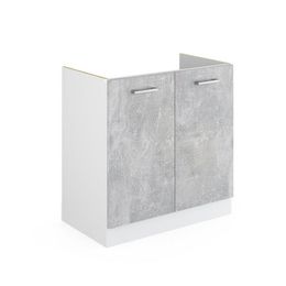 VICCO Spülenunterschrank Küchenunterschrank R-Line 80 cm Weiß Beton