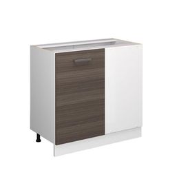 VICCO Eckunterschrank Küchenunterschrank R-Line 86 cm Weiß Edelgrau