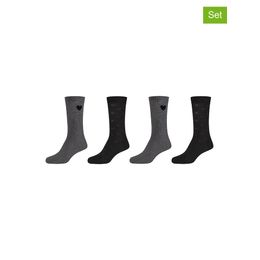 Camano 4er-Set: Socken in Schwarz - 39-42