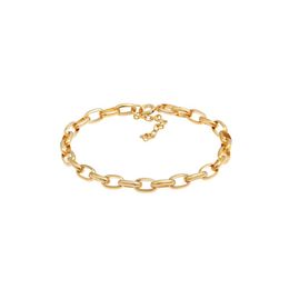 NENALINA Armband Charmträger Gliederarmband Oval Basic 925 Silber (Farbe: Gold, Größe: 16 cm)