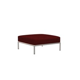 Houe LEVEL 2 Ottoman Hocker Aluminiumgestell Muted White/Scarlet Aluminium/Stoff