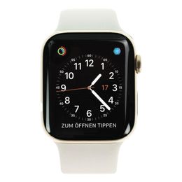 Apple Watch (Series 4) 2018 44 mm - Rostfreier Stahl Gold - Sportarmband Grau