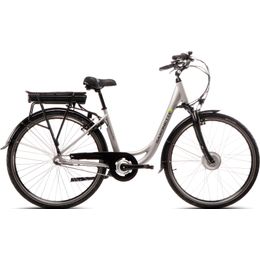 E-Bike SAXONETTE "Advanced Plus" E-Bikes Gr. 45 cm, 28 Zoll (71,12 cm), silberfarben (silberfarben matt) E-Bikes