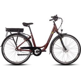 E-Bike SAXONETTE "Advanced Plus" E-Bikes Gr. 45 cm, 28 Zoll (71,12 cm), rot (bordeau x glänzend) E-Bikes