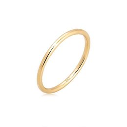 Elli Premium Fingerring Bandring Ehering Trauring Hochzeit 585er Gelbgold, goldfarben