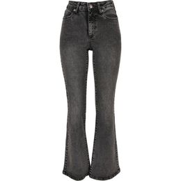 Urban Classics Bequeme Jeans Damen Ladies High Waist Flared Denim Pants (1-tlg), schwarz