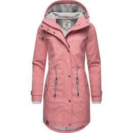 PEAK TIME Regenjacke L60042 stylisch taillierter Regenmantel für Damen, rosa