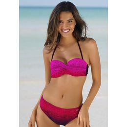 Lascana Set: B&uuml;gel-Bandeau-Bikini 'Iris' rot Gr. 44 Cup A. Mit Seitlichen St&auml;bchen Und Mit B&uuml;gel