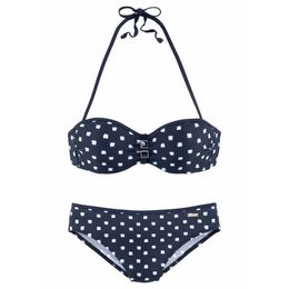 Lascana Set: Bügel-Bandeau-Bikini mehrfarbig Gr. 34 Cup C. Mit Seitlichen Stäbchen