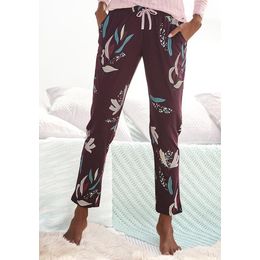 s.Oliver Pyjamahose mehrfarbig Gr. 40/42 für Damen. Schmal. Nachhaltig.