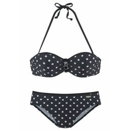 Lascana Set: Bügel-Bandeau-Bikini mehrfarbig Gr. 34 Cup B. Mit Seitlichen Stäbchen