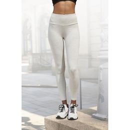 Lascana Leggings mehrfarbig Gr. 44/46 für Damen. Mit Logodruck. Basic. Nachhaltig.