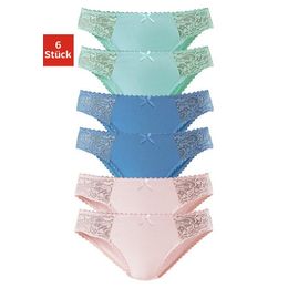PETITE FLEUR BY LASCANA Jazz-Pants Slips mehrfarbig Gr. 32/34 f&uuml;r Damen. Mit Spitze, Schleife. K&ouml;rpernah. Nachhaltig.