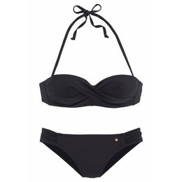 s.Oliver Set: B&uuml;gel-Bandeau-Bikini 'Soft' schwarz Gr. 34 Cup A. Mit B&uuml;gel. Nachhaltig.