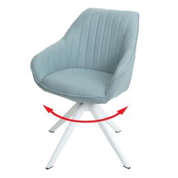 Esszimmerstuhl MCW-K27, Küchenstuhl Stuhl mit Armlehne, drehbar Stoff/Textil ~ mint-grün