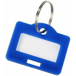 1800-05 Schlüsselanhänger inkl. Schlüsselring und Beschriftungsstreifen, 2,9 x 2,5 x 0,26 cm, blau - HMF