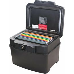 HMF 250453 Feuerfeste Wasserdichte Dokumentenbox, DIN A4 Register, Schwarz