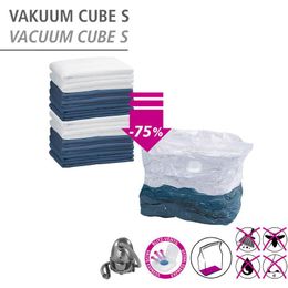 Wenko Vakuum Cube Set, 4-teilig, 2 x Cube s und 2 x Cube l, Transparent, Polyethylen transparent, Polyamid transparent, Polypropylen weiß - transparent
