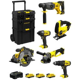 FatMax Kit SVK600 (SFMCH900 + SFMCG400 + SFMCD711 + SFMCF800 + SFMCS500 + SFMCS600 + 3 x 2,0Ah + Ladegerät + Caddy 3in1) - Stanley