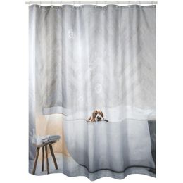 MSV - Polyester Duschvorhang 180x200 cm 'Hundebad'