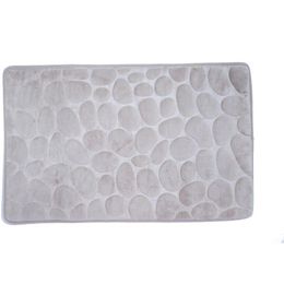 MSV - beige schaumstoff badteppich steine 40X60 cm