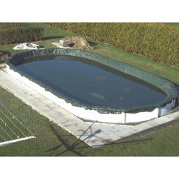 Abdeckplane Winter für ovale Swimming Pool Stahlwandbecken grün 620 x 360 cm - Steinbach