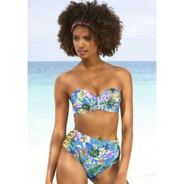 Venice Beach Bügel-Bandeau-Bikini-Top 'Hanni' mehrfarbig Gr. 32 Cup A. Mit Flechtdetails. Mit Bügel Und Mit Seitlichen Stäbchen. Nachhaltig.