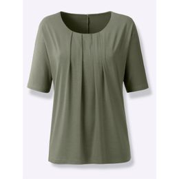 Heine Witt Damen Fledermausshirt mit Rundhals-Ausschnitt, khaki, Gr&ouml;&szlig;e 36