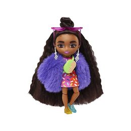 Barbie Extra Minis-Puppe (ca. 14 cm) mit Moden, Accessoires und Puppenständer Spielzeugpuppe Mehrfarbig
