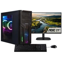 Captiva Power Starter R80-021 TFT Bundle Business-PC (27 Zoll, AMD Ryzen 7 5700G, Radeon™ Graphics, 16 GB RAM, 1000 GB SSD, Luftkühlung), schwarz