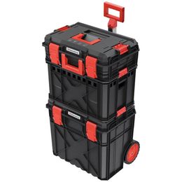 Prosperplast Werkzeugtrolley X Block Pro, 54,6 x 38 x 97 cm, rot|schwarz