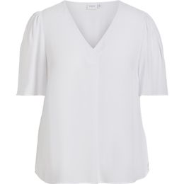 EVOKED VILA Blusenshirt, Halbarm, V-Ausschnitt, für Damen, weiß, 50