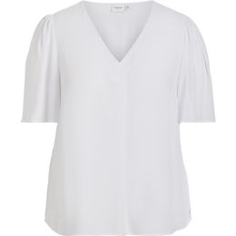 EVOKED VILA Blusenshirt, Halbarm, V-Ausschnitt, für Damen, weiß, 48