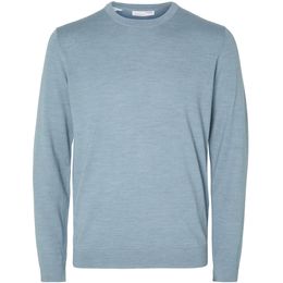 Selected Pullover, Woll-Anteil, atmungsaktiv, für Herren, blau, L