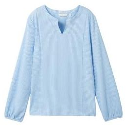 Tom Tailor Damen Gestreifte T-Shirt-Bluse, blau, Streifenmuster, Gr. XL