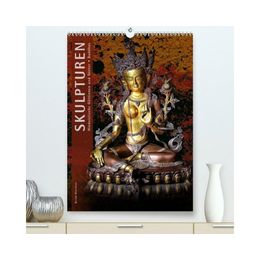 Calvendo Wandkalender SKULPTUREN Hinduistische Göttinnen und Götter • Buddhas (Premium