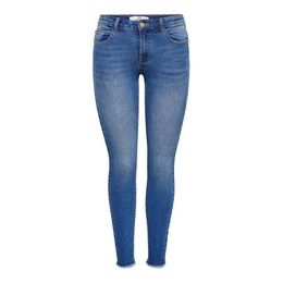 Jacqueline de Yong Skinny-fit-Jeans Skinny Fit Jeans Ankle Cut JDYSONJA Stretch Hose mit Fransen (1-tlg) 3382 in Blau