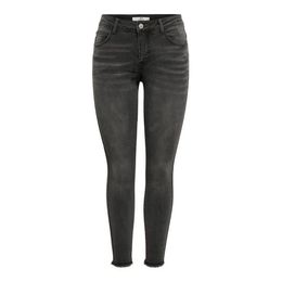 Jacqueline de Yong Skinny-fit-Jeans Skinny Fit Jeans Ankle Cut JDYSONJA Stretch Hose mit Fransen (1-tlg) 3382 in Dunkelgrau