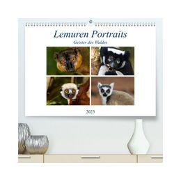Calvendo Wandkalender Lemuren Portraits (Premium