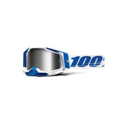 100% Motorradbrille, blau|weiß