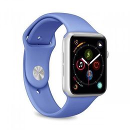Apple Watch (Series 4) 2018 GPS + Cellular 44 mm - Aluminium Silber - Sportarmband Blau