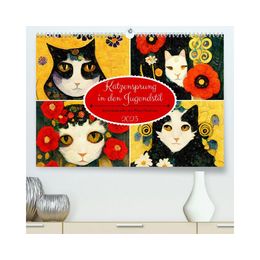 Calvendo Wandkalender Katzensprung in den Jugendstil (Premium