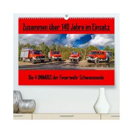 Calvendo Wandkalender Die 4 UNIMOGS der Feuerwehr Schwanewede (Premium