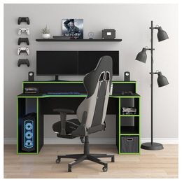 VICCO Computertisch Gamingtisch Schreibtisch RONI Schwarz Grün