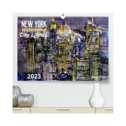 Calvendo Wandkalender New York Watercolor Citylights (Premium