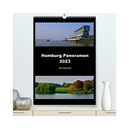 Calvendo Wandkalender Hamburg Panoramen 2023 • Jahresplaner (Premium